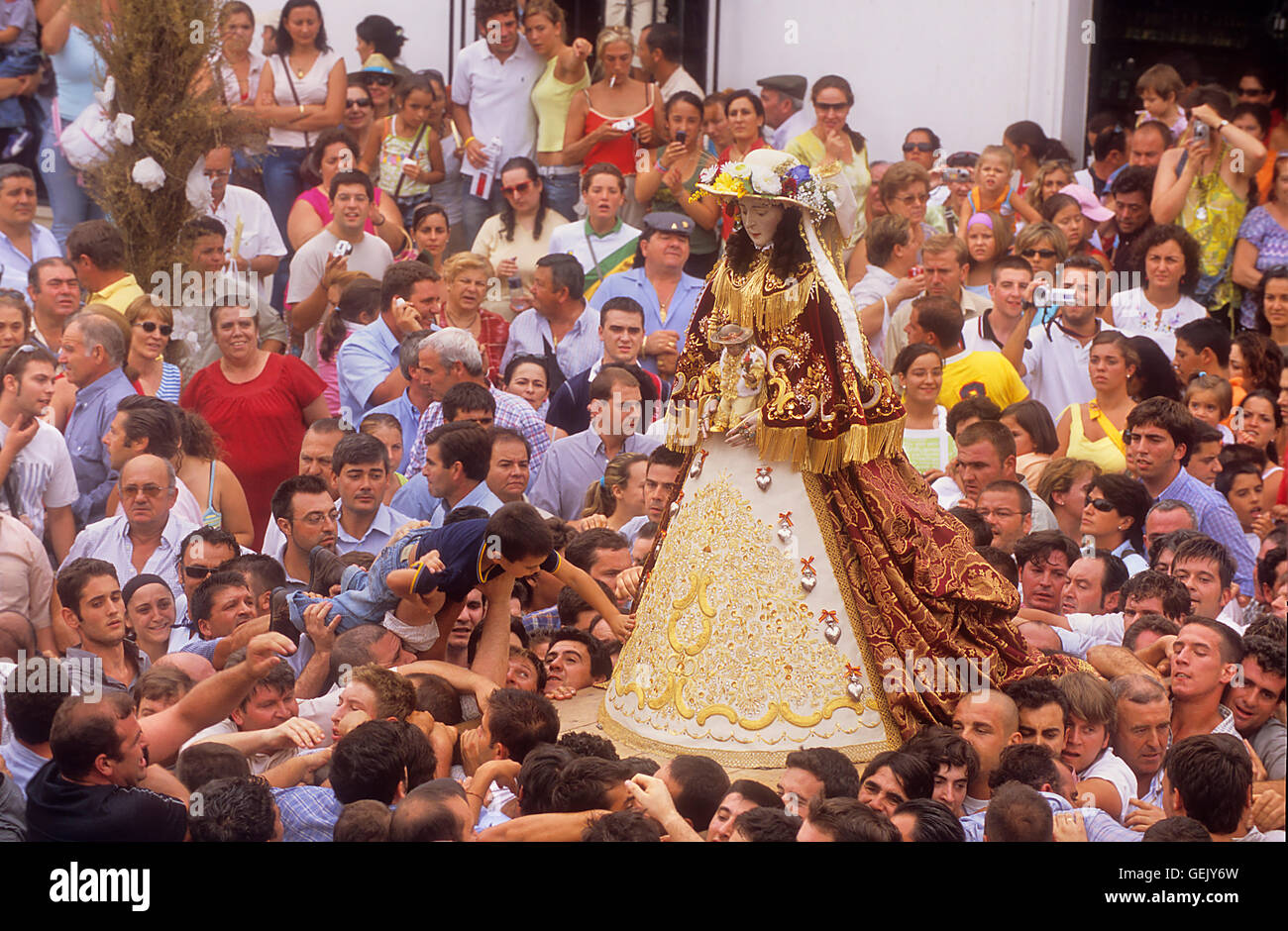 El Rocío Romería pilgrimage,Special procession,once every seven years ...