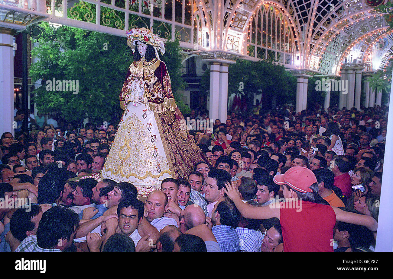 El Rocío Romería pilgrimage,Special procession,once every seven years ...
