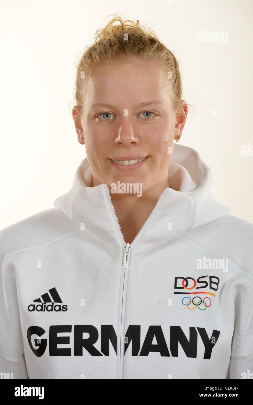 Laura Lindemann poses at a photocall during the preparations for the ...