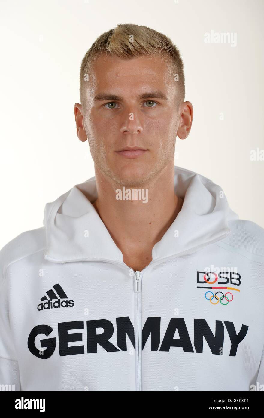 Jan Vandrey poses at a photocall during the preparations for the ...