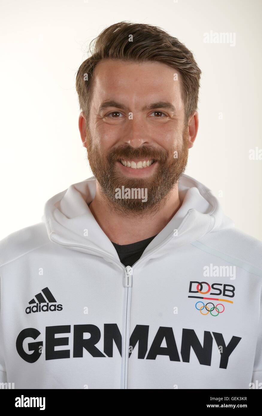 Marco Diaz poses at a photocall during the preparations for the Olympic ...