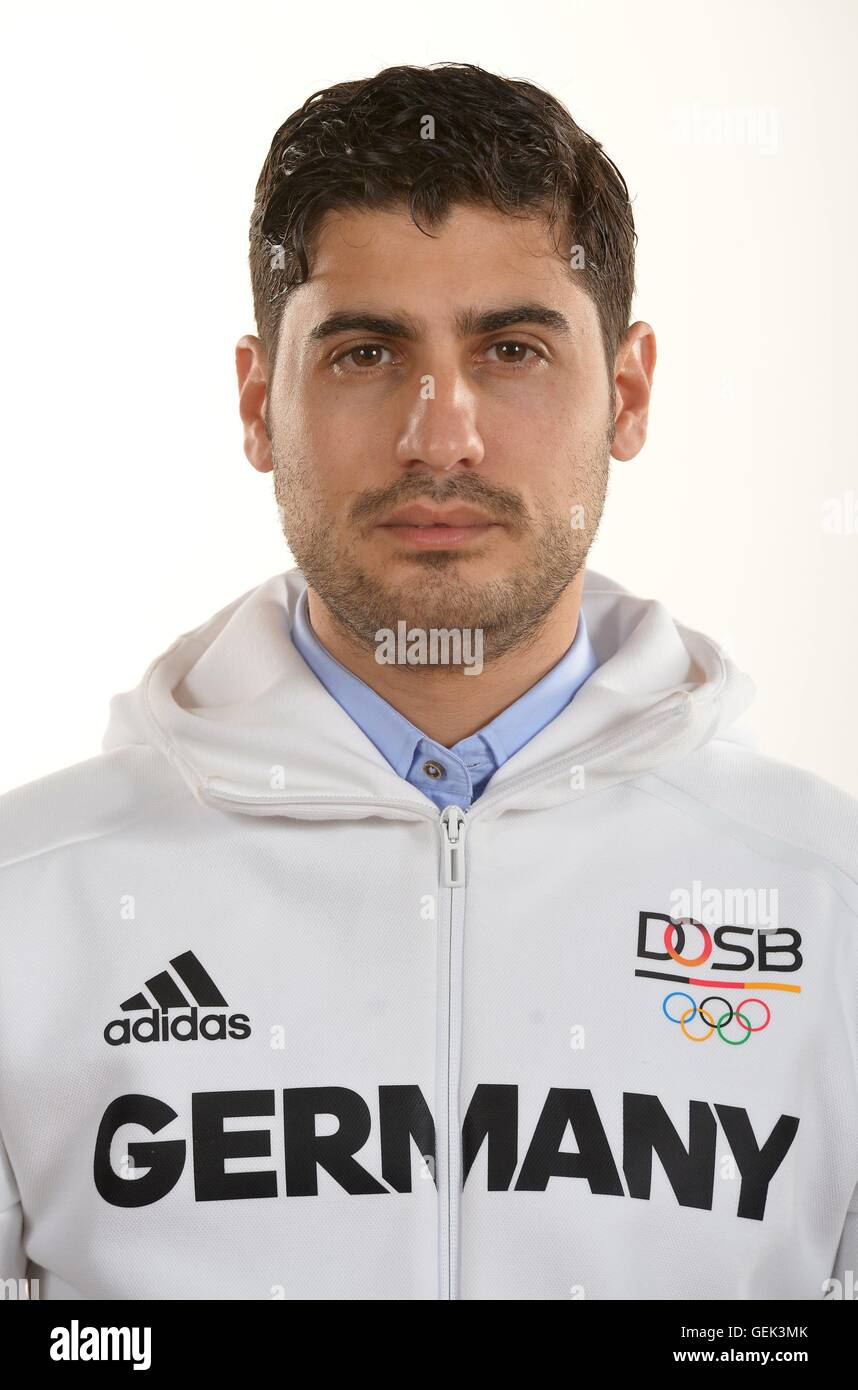 Roy Rajber poses at a photocall during the preparations for the Olympic ...