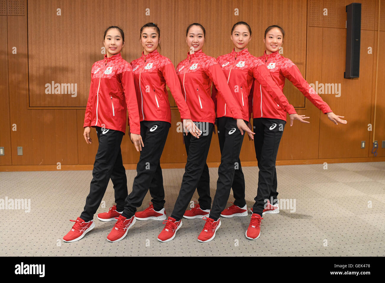 Tokyo, Japan. 26th July, 2016. (L-R) Kiko Yokota, Rie Matsubara, Sayuri Sugimoto, Airi ...