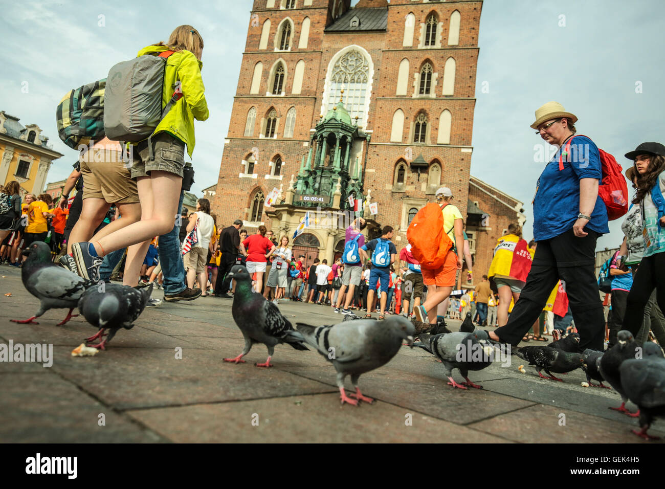 Krakow, Poland. 25th Jul. 2016. Pilgrims from all over the world ...