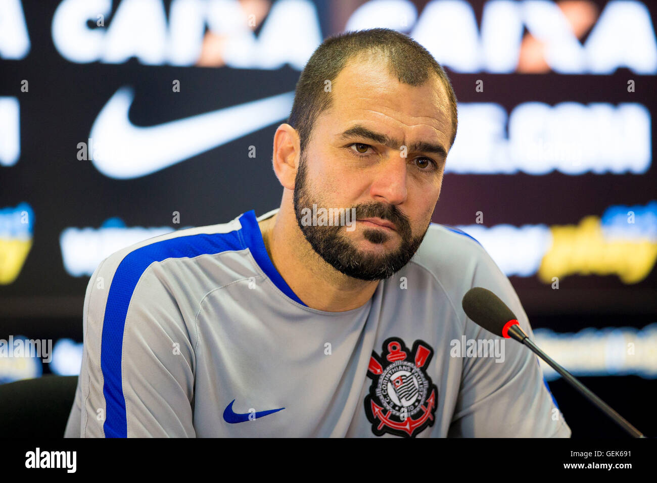 Press conference middle Danilo field during Corinthians'ining heg held at CT Joaquim Grava, East ...