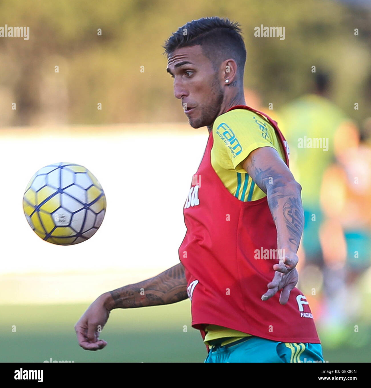 The player Rafael Marques, from SE Palmeiras, during training, the ...