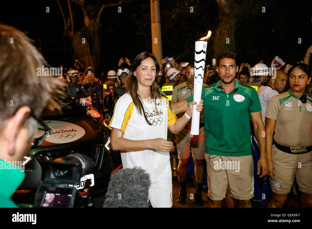 The swimmer Fabiola Molina during passage and relay of the Olympic ...