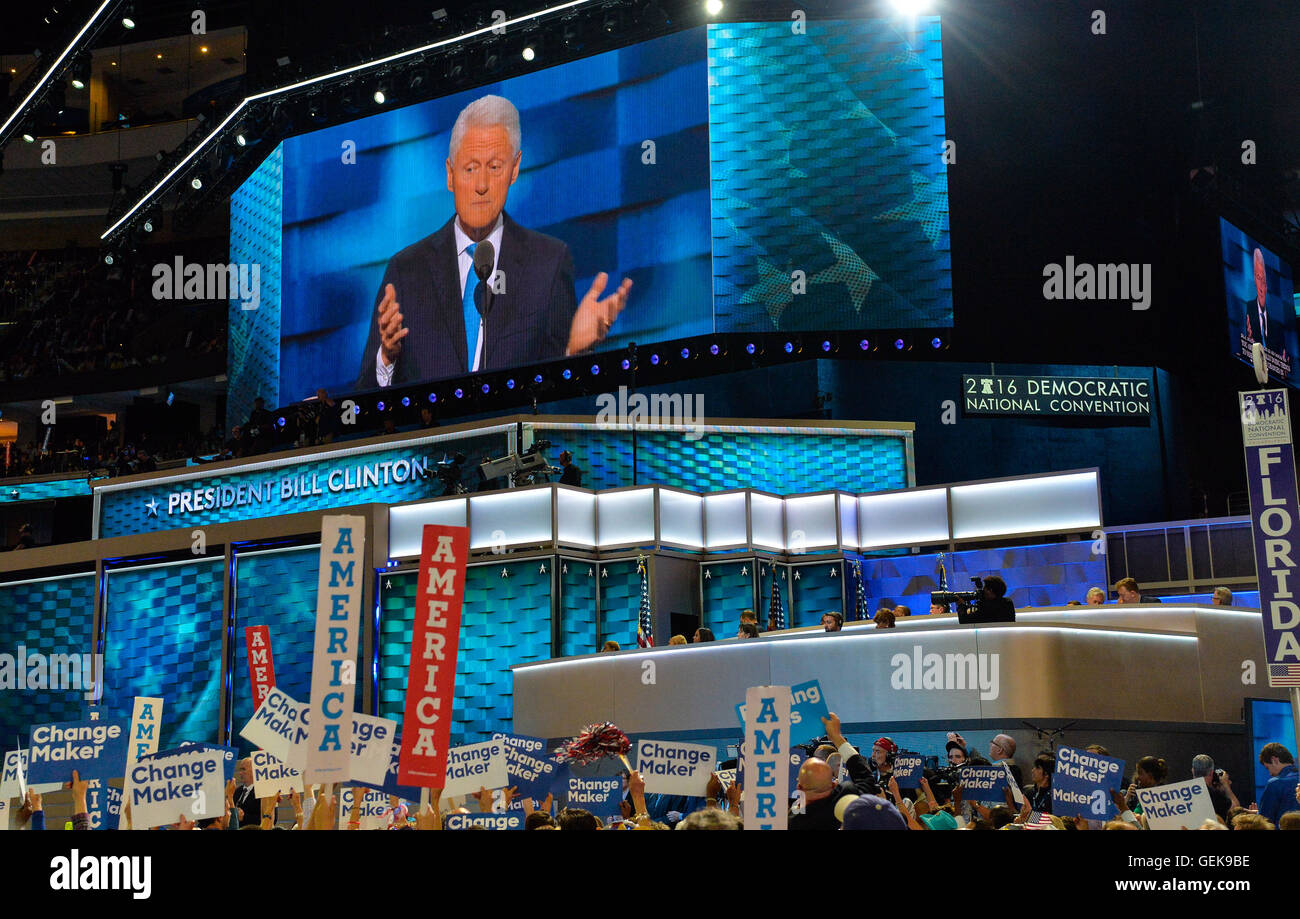 Philadelphia, USA. 26th July, 2016. Former U.S. President Bill Clinton ...