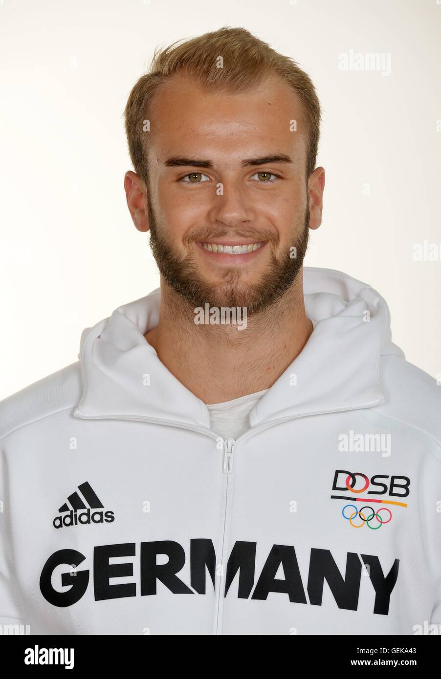 Julian Weber poses at a photocall during the preparations for the ...