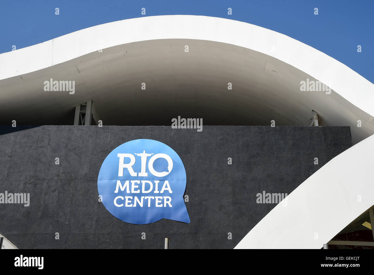 RMC building seen during the opening ceremony of the Rio Media Center ...