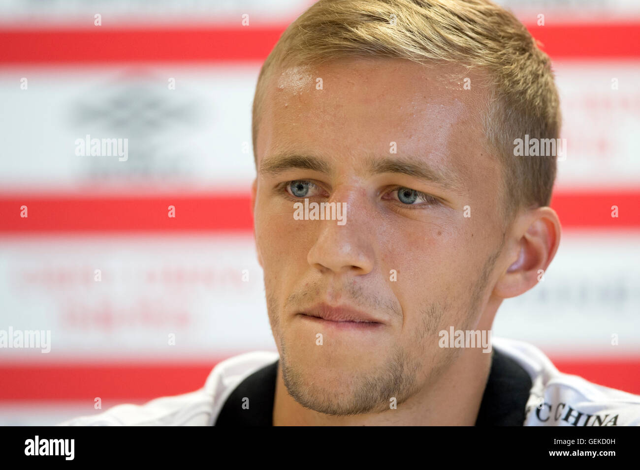 Player of Slavia Praha Tomas Soucek attends a press conference prior to ...