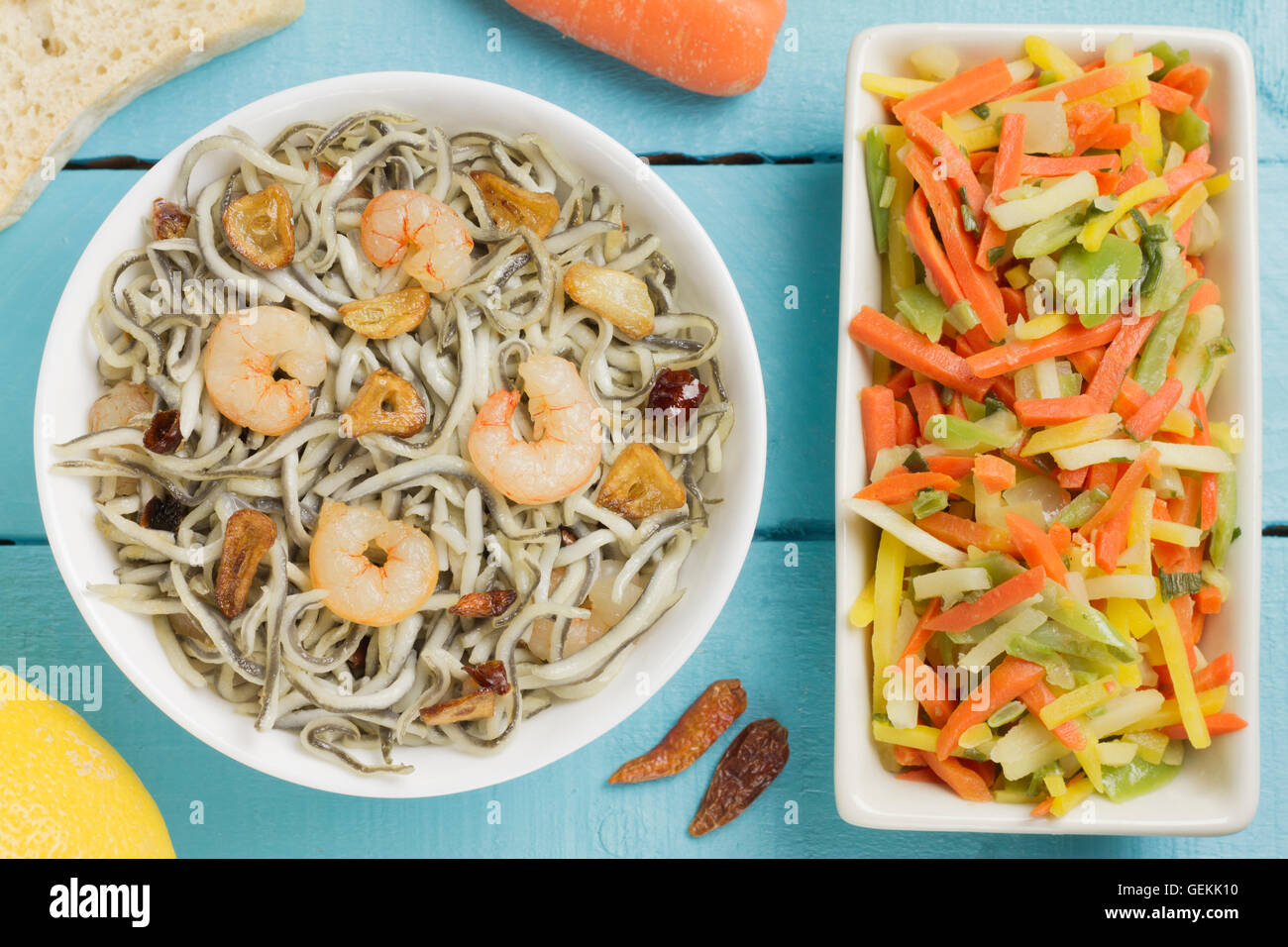 Surimi elvers garlic pepper on hi-res stock photography and images - Alamy