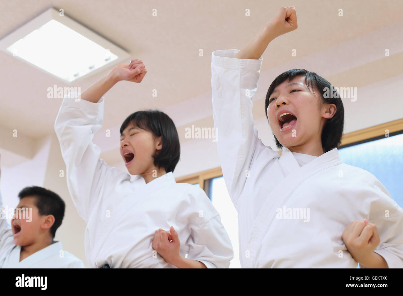 Japanese kids karate class Stock Photo - Alamy