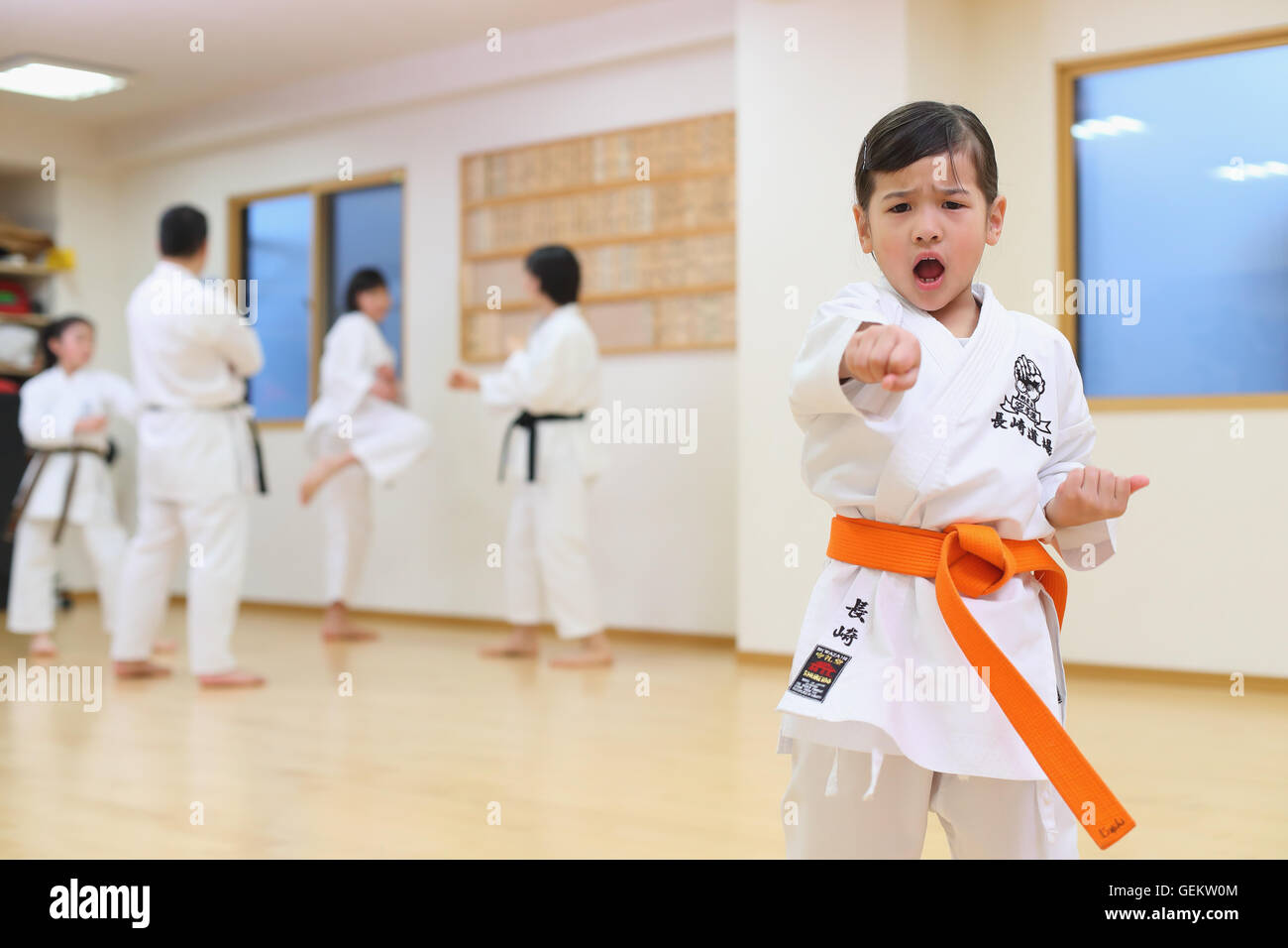 Japanese kids karate class Stock Photo - Alamy