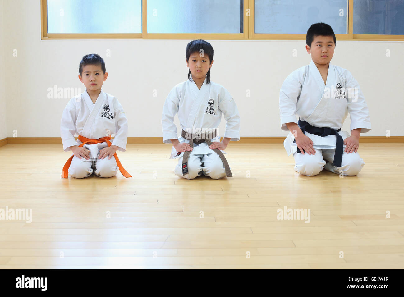 Japanese kids karate class Stock Photo - Alamy