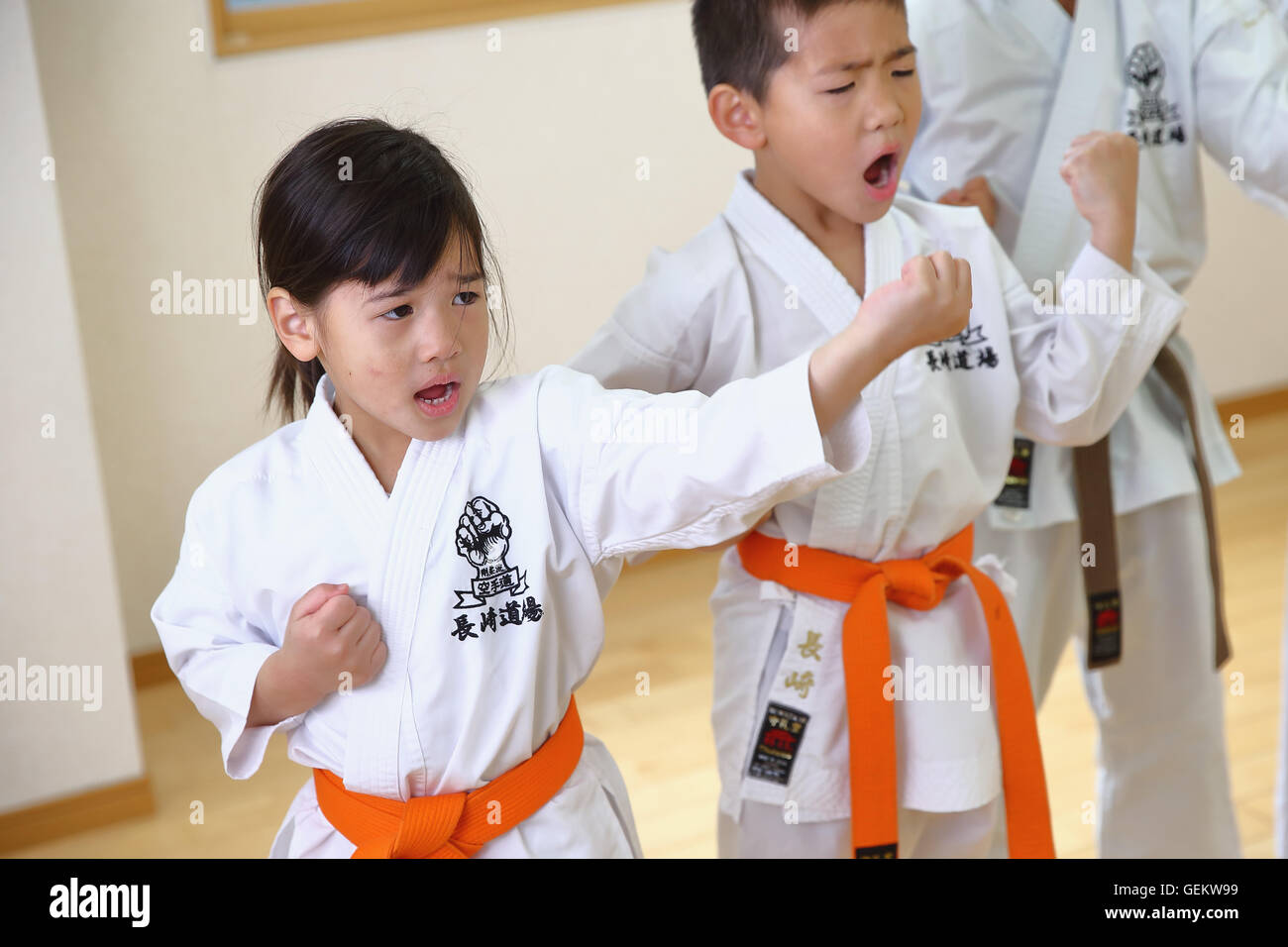 Japanese kids karate class Stock Photo - Alamy