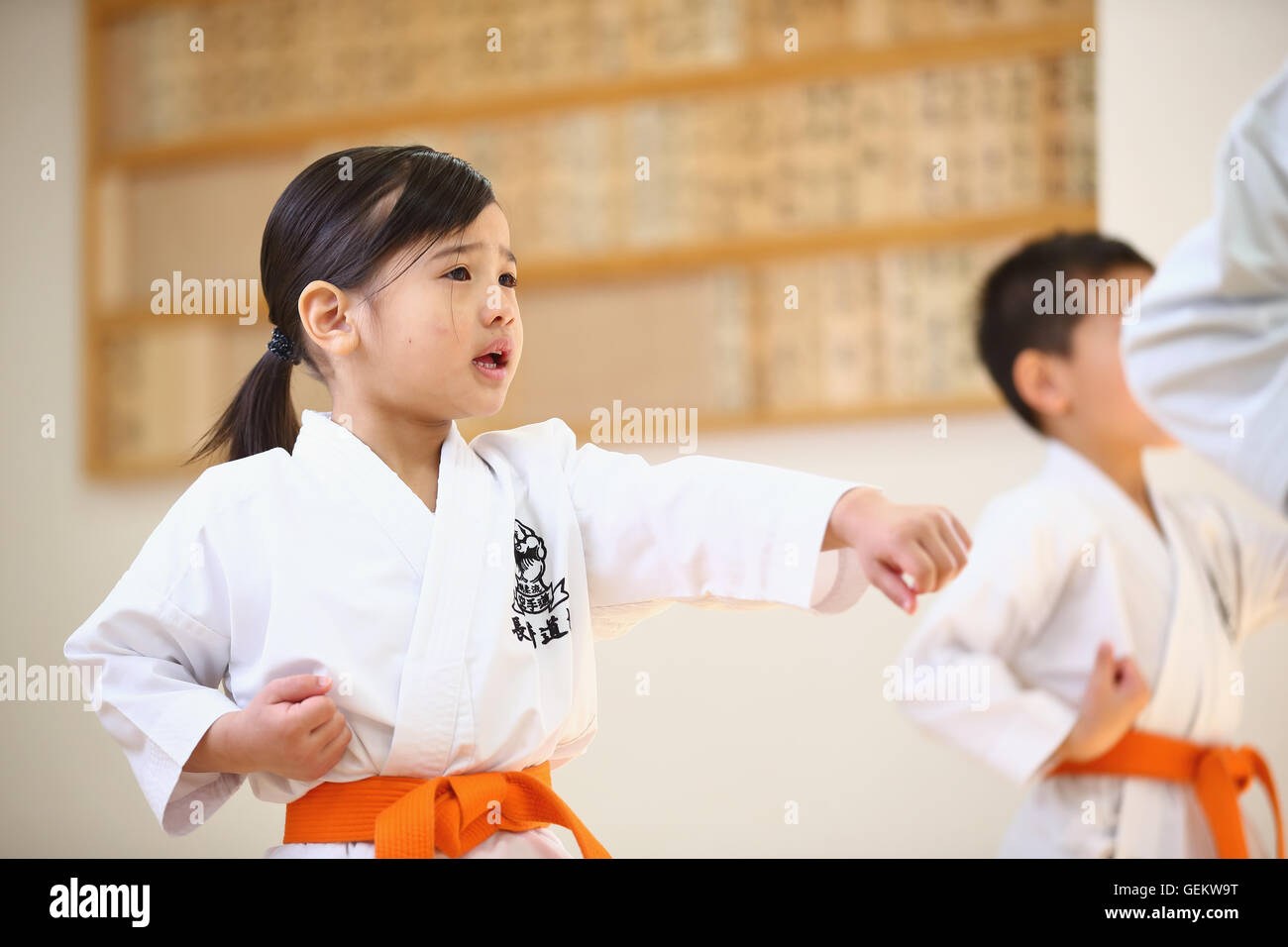 Japanese kids karate class Stock Photo - Alamy
