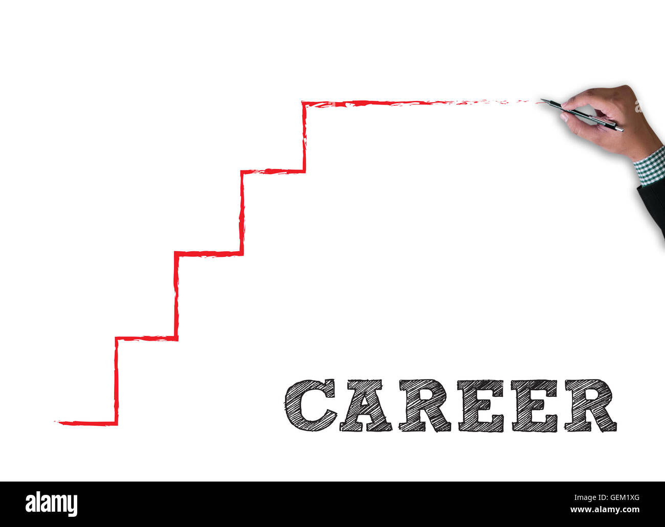 CAREER businessman work on white broad, top view Stock Photo - Alamy