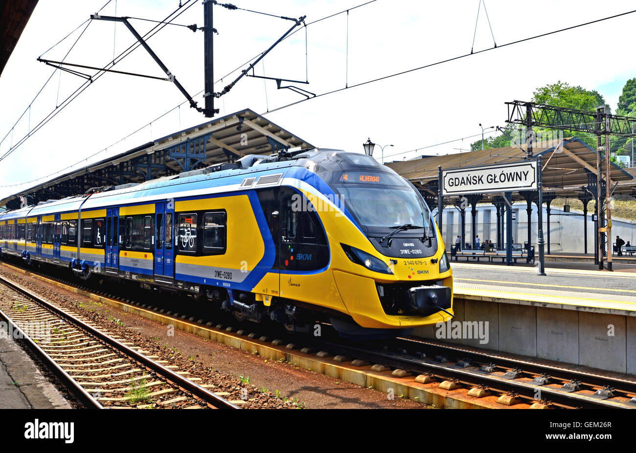 train in Gdansk Glowny railway station Poland Stock Photo - Alamy