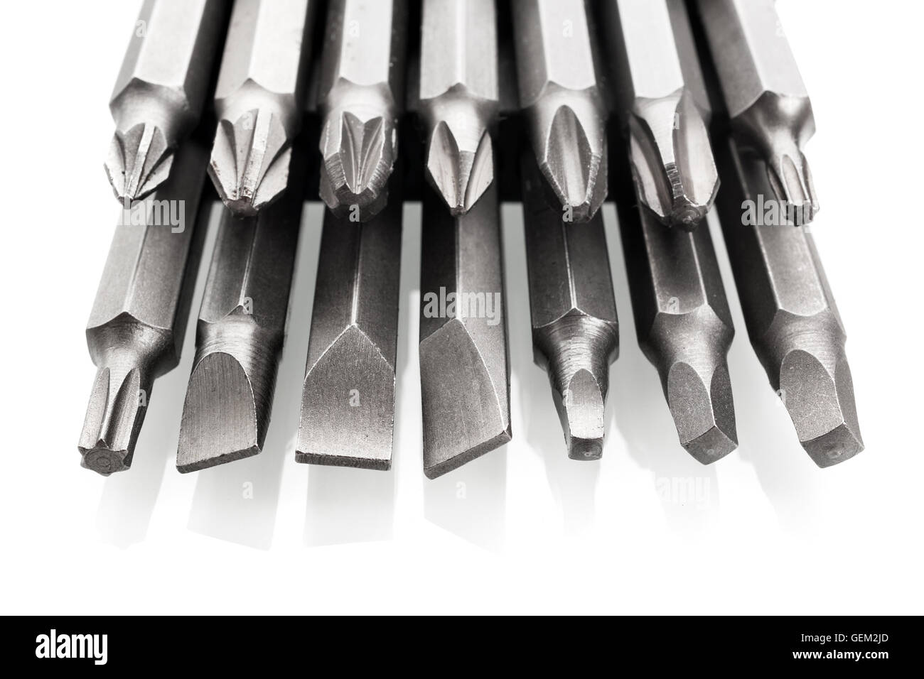 closeup many type of screwdriver head Stock Photo - Alamy