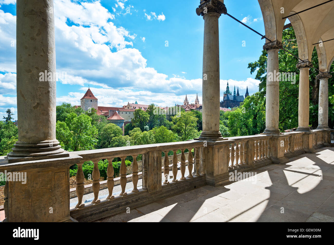 Detail of Vault in Summer Residenc with St. Vitus Cathedral in Prague ...