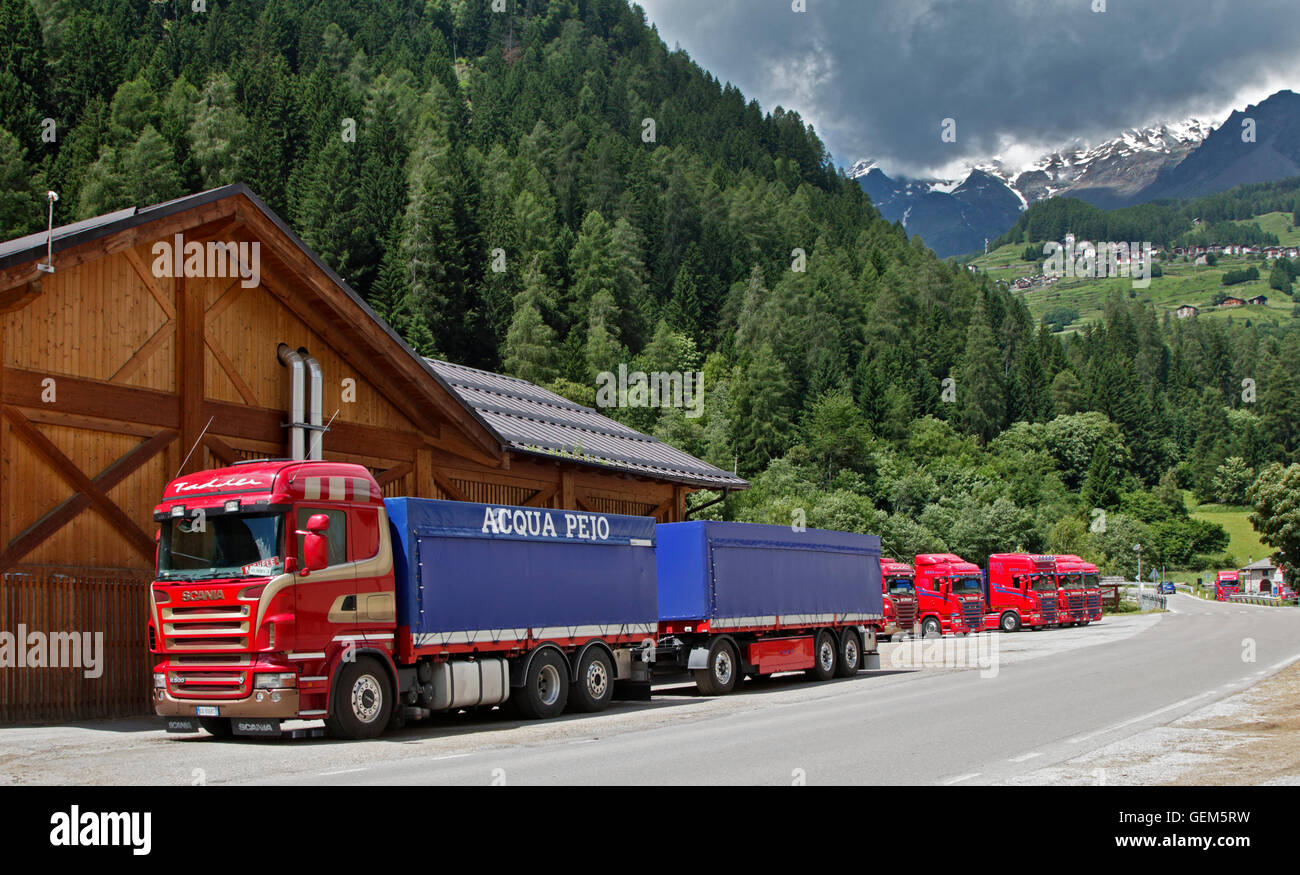 Pejo Spring Water Delivery Lorries outside the Plant, Pejo (Peio ...