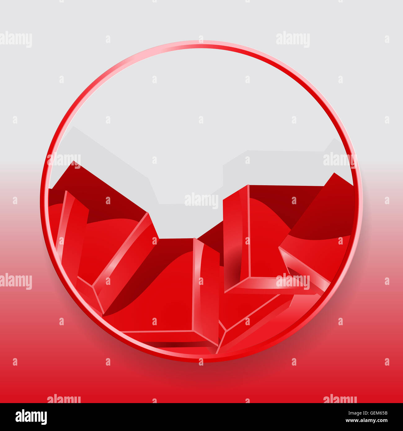 Glossy Geometric 3D Red Cubes in Red Border Background Stock Photo - Alamy