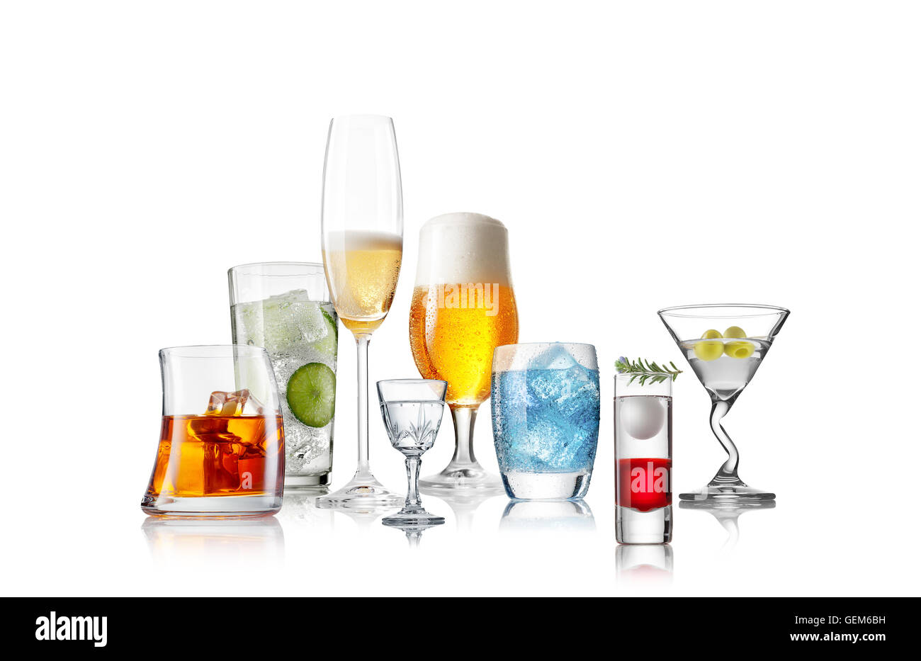 Different fresh alcoholic cocktail Cut Out Stock Images & Pictures - Alamy