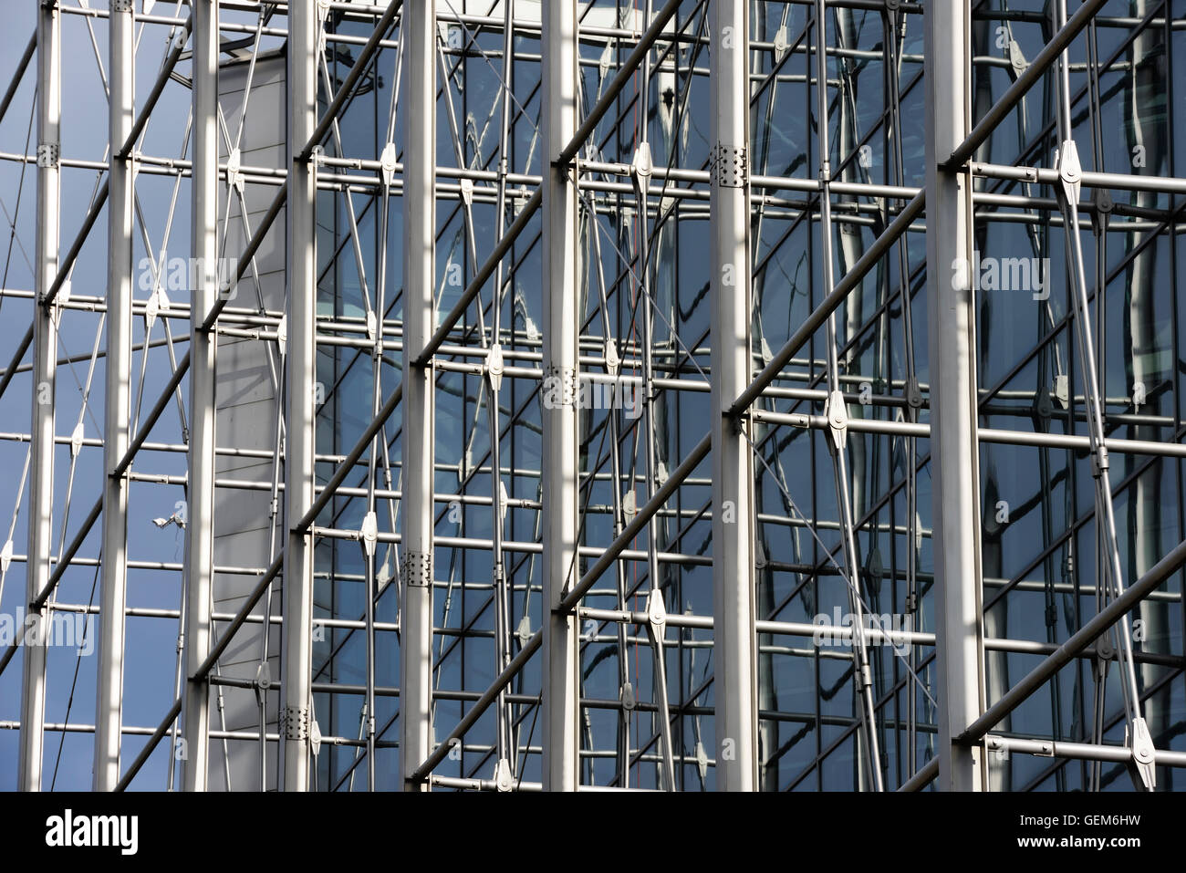 modern office high rise building with metal structures Stock Photo - Alamy