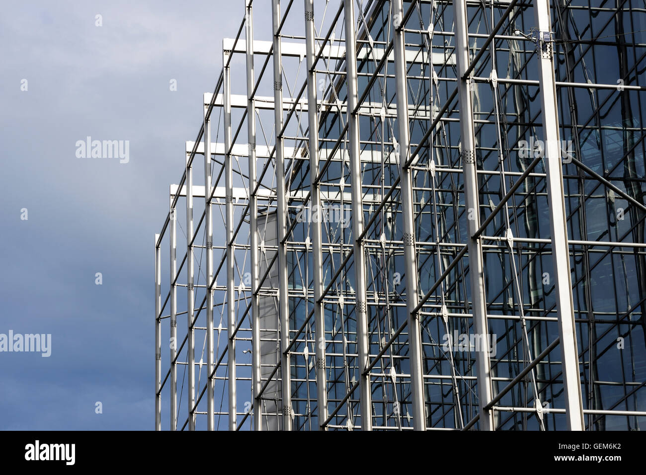 modern office high rise building with metal structures Stock Photo - Alamy