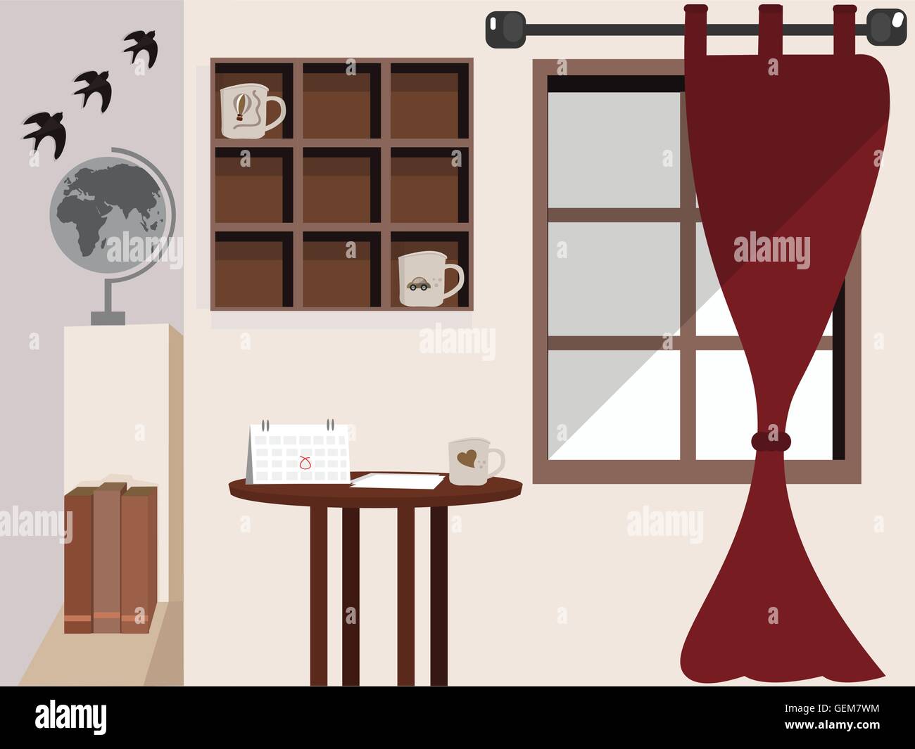 Window in living room Stock Vector Images - Alamy