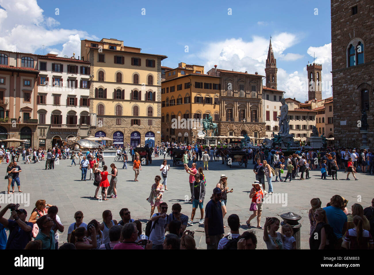 Italy,Tuscany,Florence,Signoria,square with tourists Stock Photo - Alamy