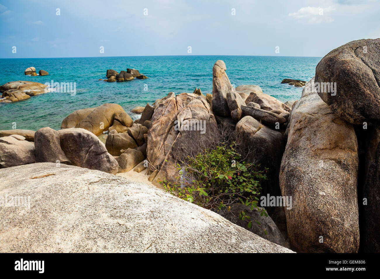 Summer seascape on tropical island Koh Samui in Thailand. Famous ...