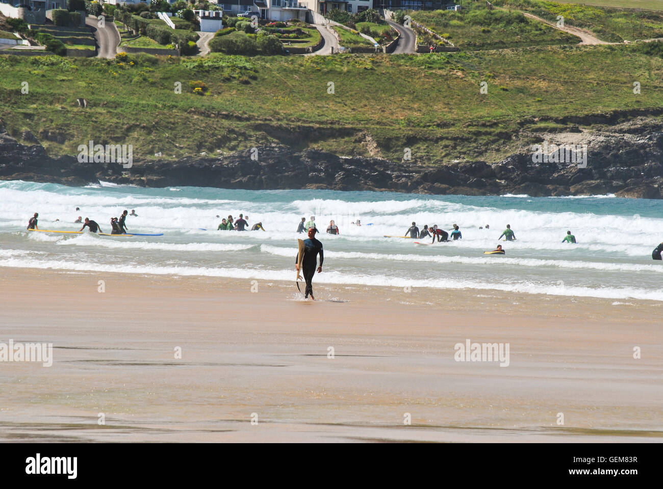 amazing beach in Cornwall, Newquay Stock Photo - Alamy
