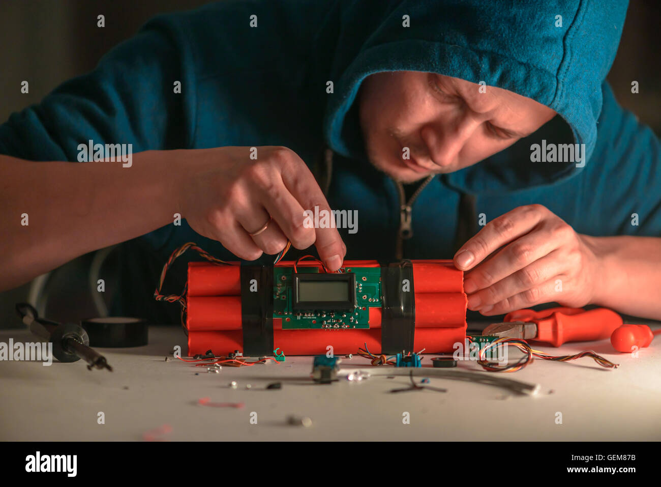 making bomb with digital timer Stock Photo - Alamy