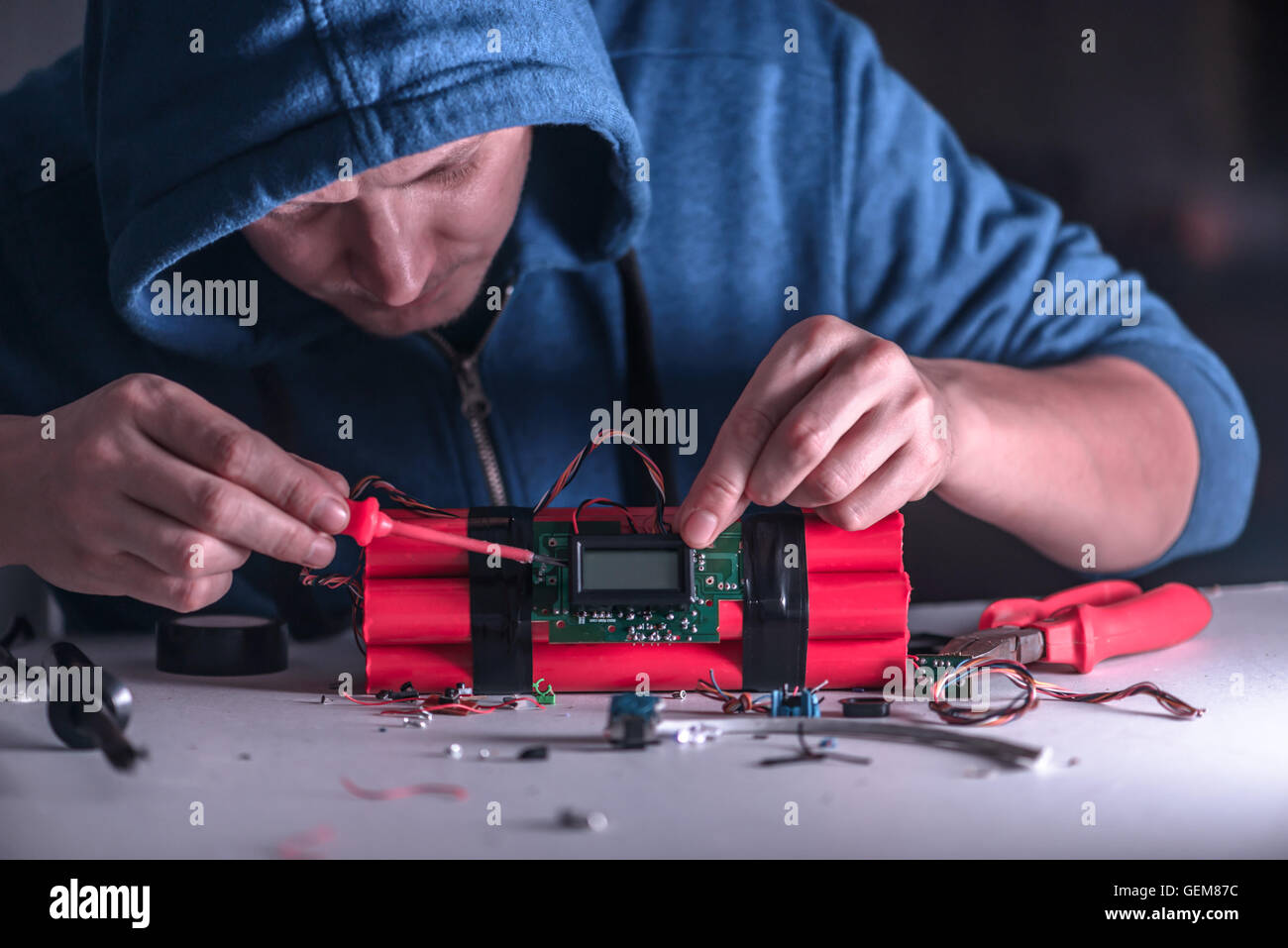 making bomb with digital timer Stock Photo - Alamy