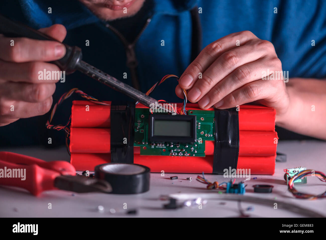 making bomb with digital timer Stock Photo - Alamy