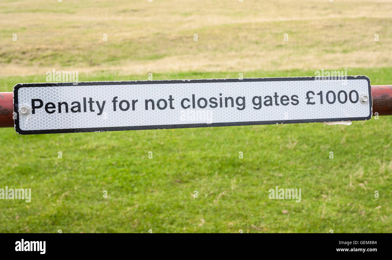 Penalty for not shutting gate hi-res stock photography and images - Alamy