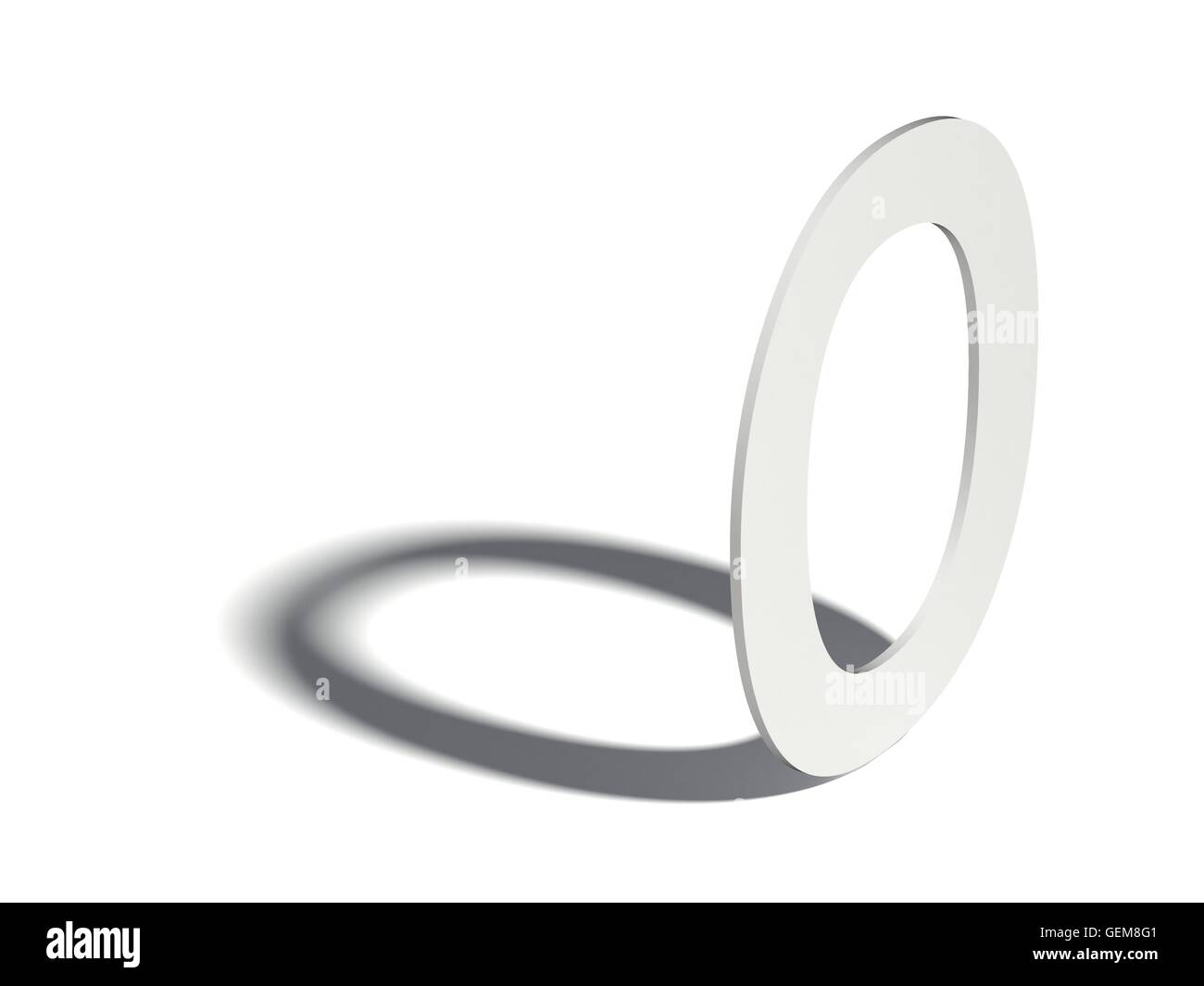 Drop shadow font. Letter O. 3D render illustration isolated on white ...