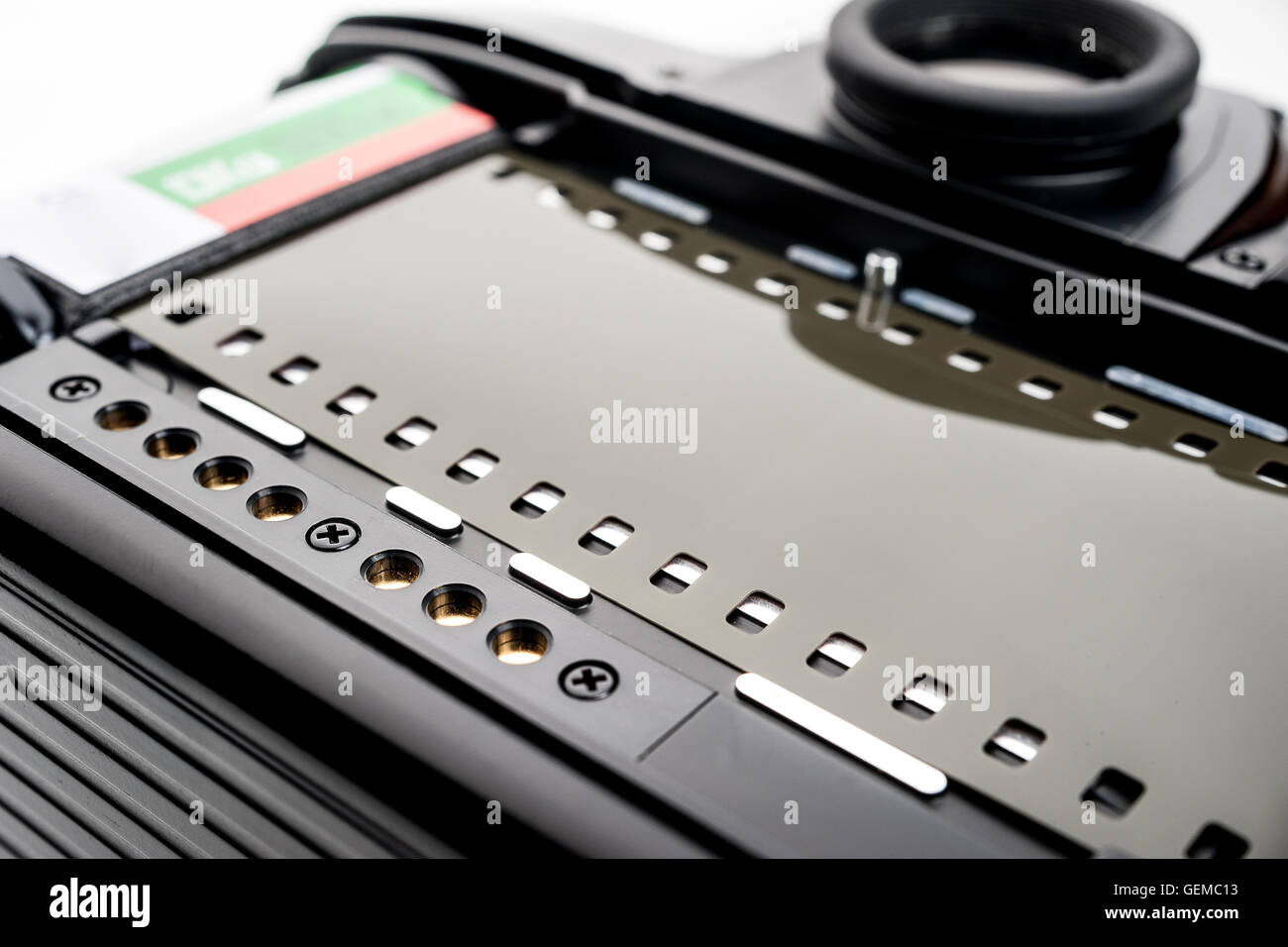 closeup film camera with film loaded on white background Stock Photo ...