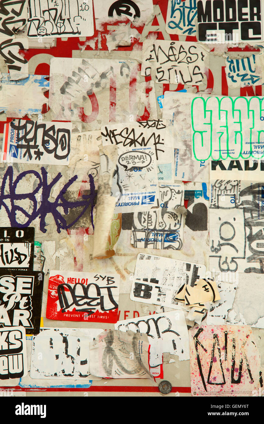 Graffiti stickers posters hi-res stock photography and images - Alamy