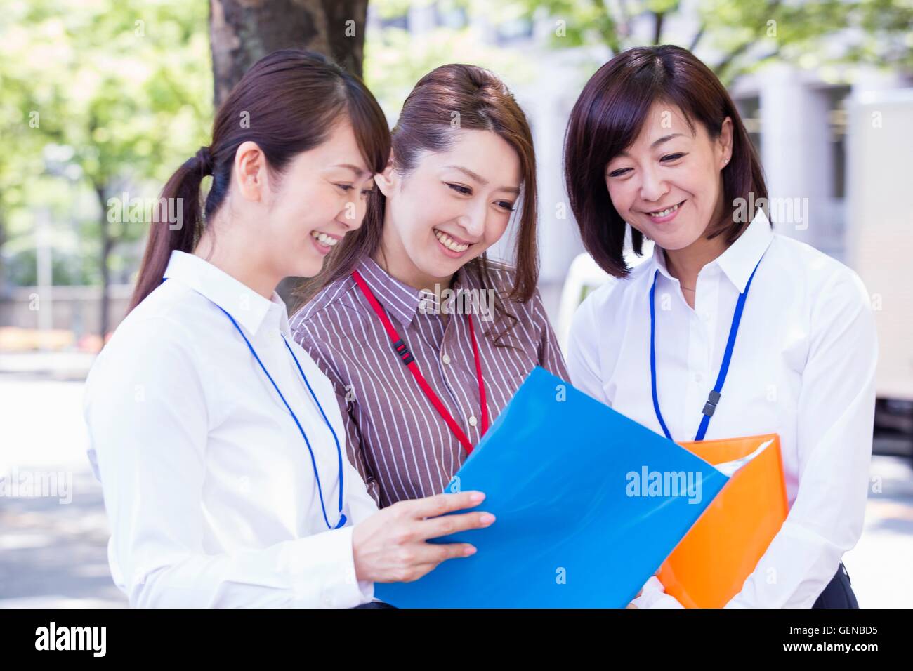 Business women seeing the file Stock Photo - Alamy