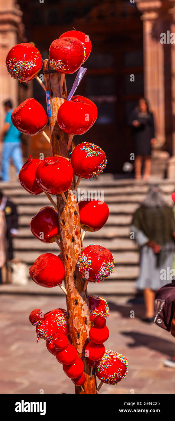 Colorful Red Candy Apples Dolores Hidalgo Mexico Stock Photo - Alamy