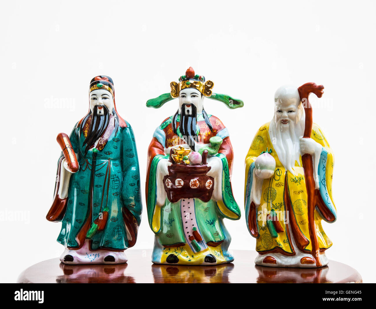 Fu Lu Shou on white blackgroud Stock Photo - Alamy