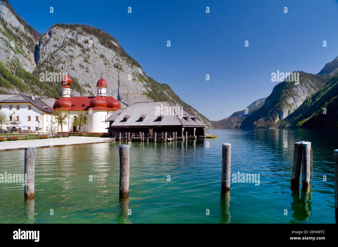 Koenigssee, St. Bartholomew's Church Stock Photo - Alamy