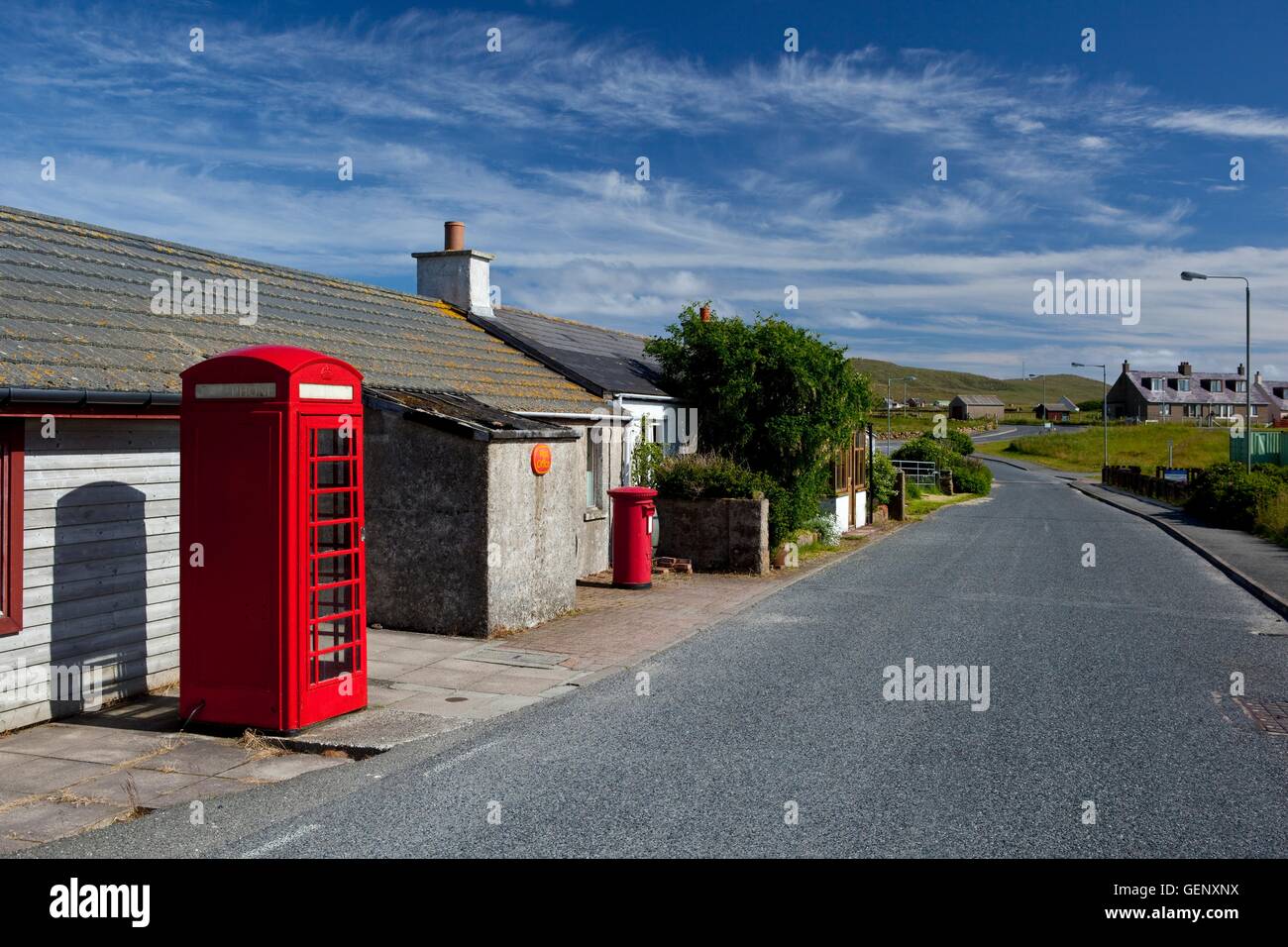 Post station, Baltasound, Scotland Stock Photo - Alamy