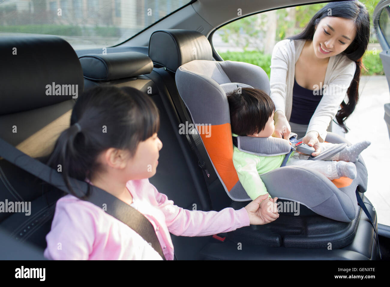 Asian children safety belt hi-res stock photography and images - Alamy