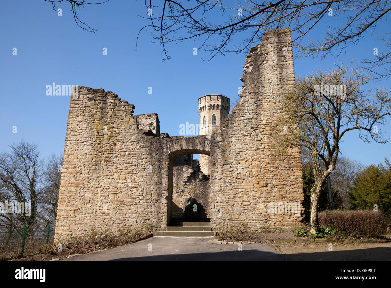 Hohensyburg Castle ruin, Dortmund Stock Photo - Alamy