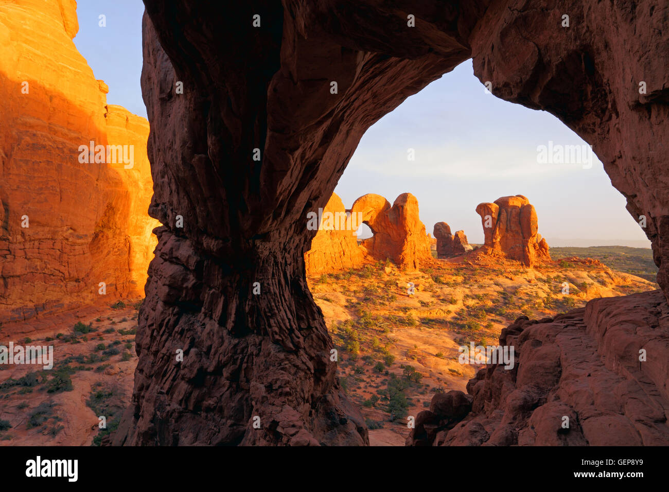 Cove Arch and Double Arch, Utah Stock Photo - Alamy