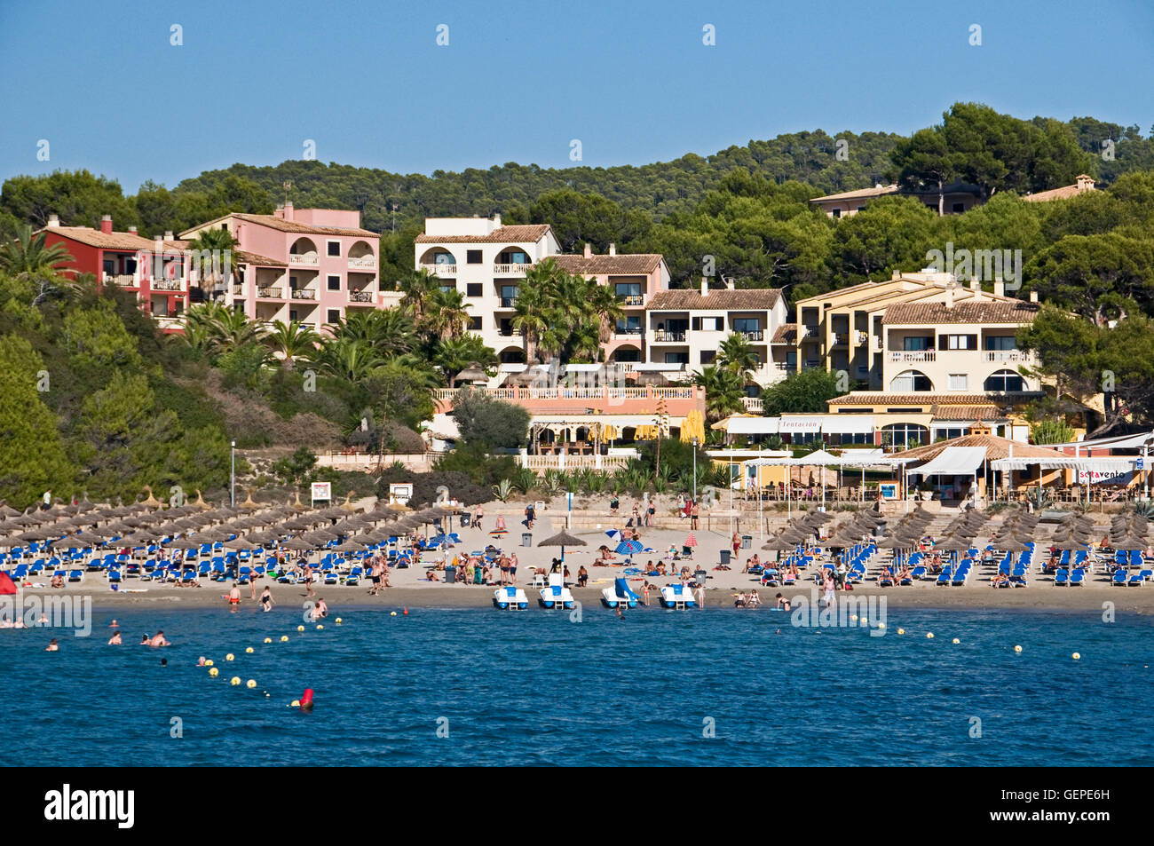 La Romana beach, Peguera, Majorca Stock Photo - Alamy